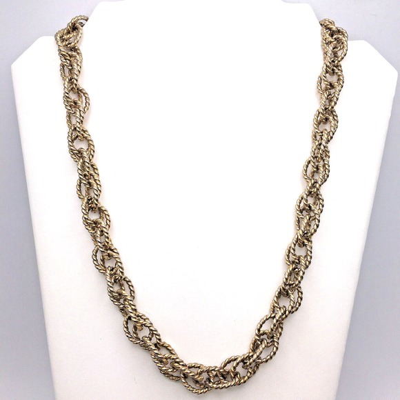 Unbranded | Jewelry | Vintage Gold Tone Chunky Large Rope Twist Link ...
